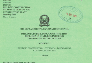 Diploma in building and technology module 3 KNEC past papers » newsspot ...