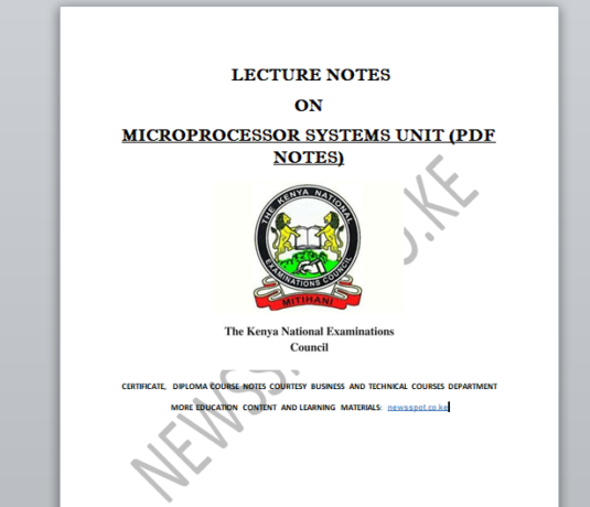 Microprocessor Systems Notes Pdf Ke