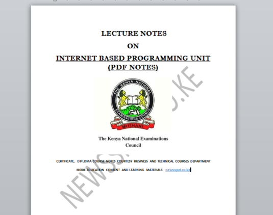 Internet based programming IBP notes pdf » newsspot.co.ke