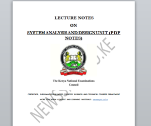 System analysis and design notes PDF » newsspot.co.ke