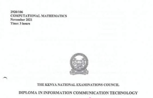 Computational mathematics KNEC past papers pdf » newsspot.co.ke