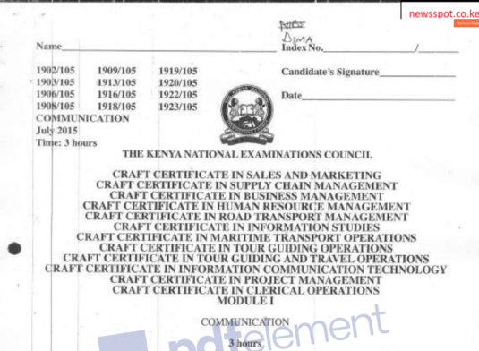 Communication KNEC past papers certificate » newsspot.co.ke