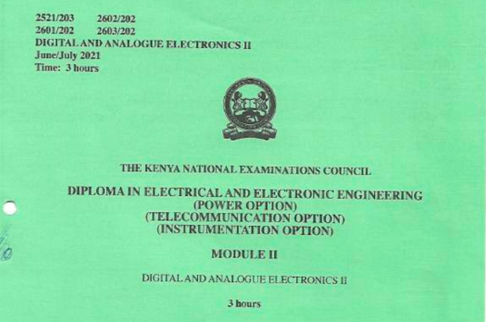 Digital and analogue electronics II KNEC past papers latest » newsspot ...
