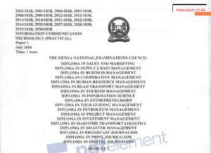 ICT practical KNEC past papers module 1 » newsspot.co.ke