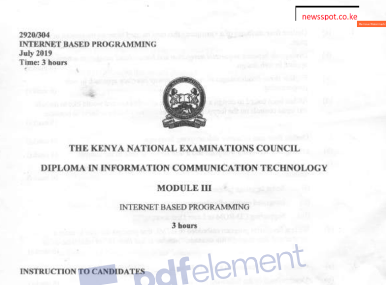 Internet based programming IBP KNEC past papers » newsspot.co.ke