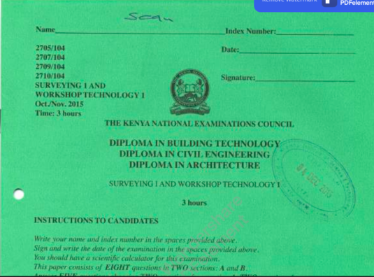 Building construction II& drawing II KNEC past papers » newsspot.co.ke