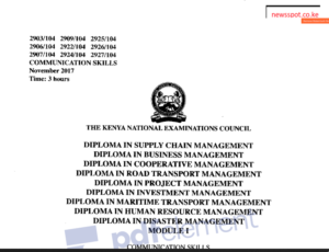 Communication skills KNEC past papers latest » newsspot.co.ke