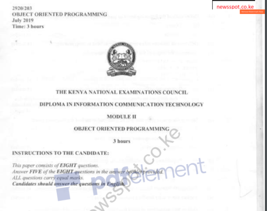 Object Oriented Programming Exam Questions And Answers Ke