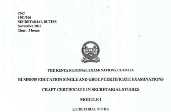 Certificate in secretarial studies module 2 KNEC past papers » newsspot ...