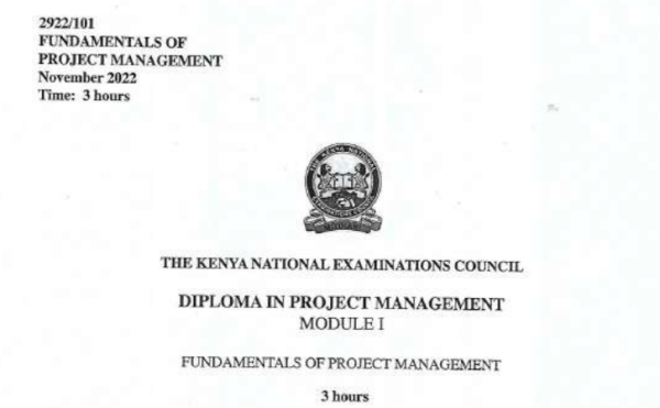 Diploma in project management module 3 KNEC past papers » newsspot.co.ke