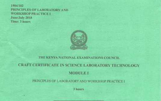 Diploma in science laboratory technology module 1 KNEC past papers ...